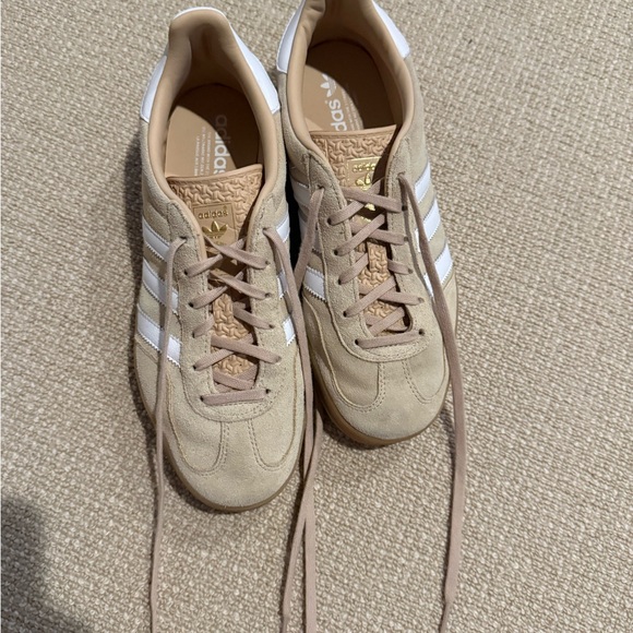 adidas | Shoes | Adidas Tan And White Gazelle Sneakers With Suede ...